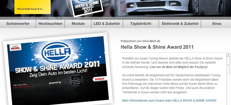 Der HELLA SHOW & SHINE AWARD auf Hella.com: HELLA präsentiert den ...