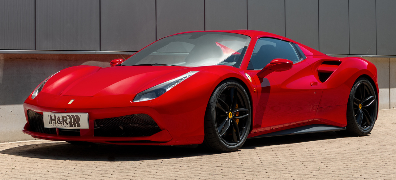 La bella macchina rossa: Ferrari 488 Spyder und GTB mit H&R Sportfedern ...
