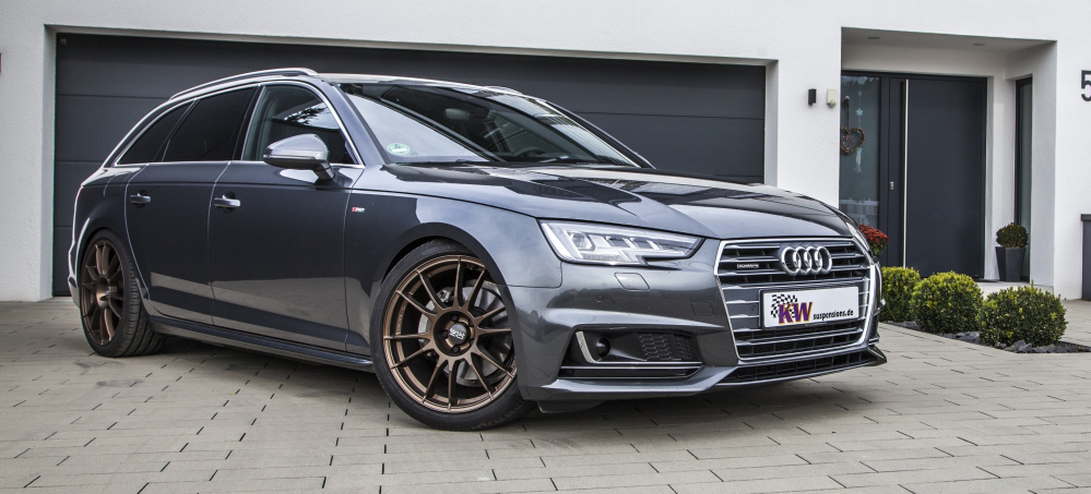 Mehr Tiefgang für den aktuellen Audi A4: KW Gewindefahrwerke und -federn für den Audi A4 (B9 ...