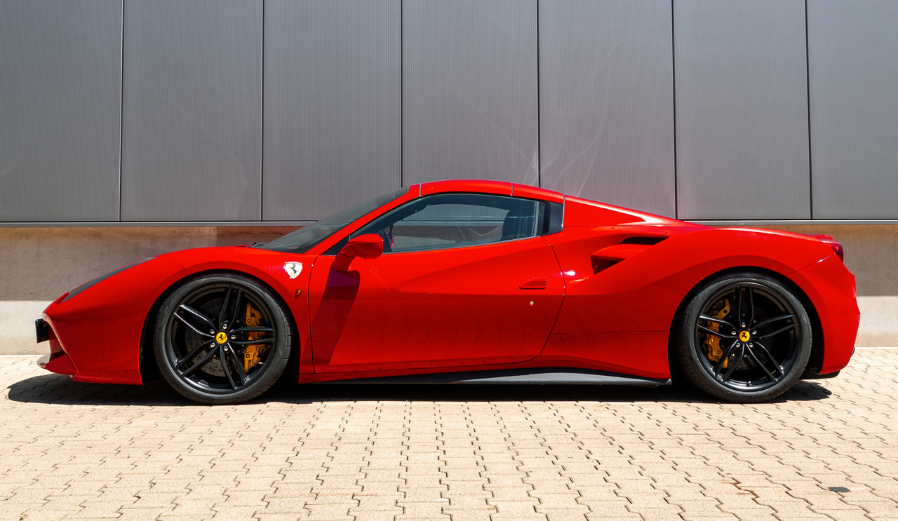 La bella macchina rossa: Ferrari 488 Spyder und GTB mit H&R Sportfedern ...