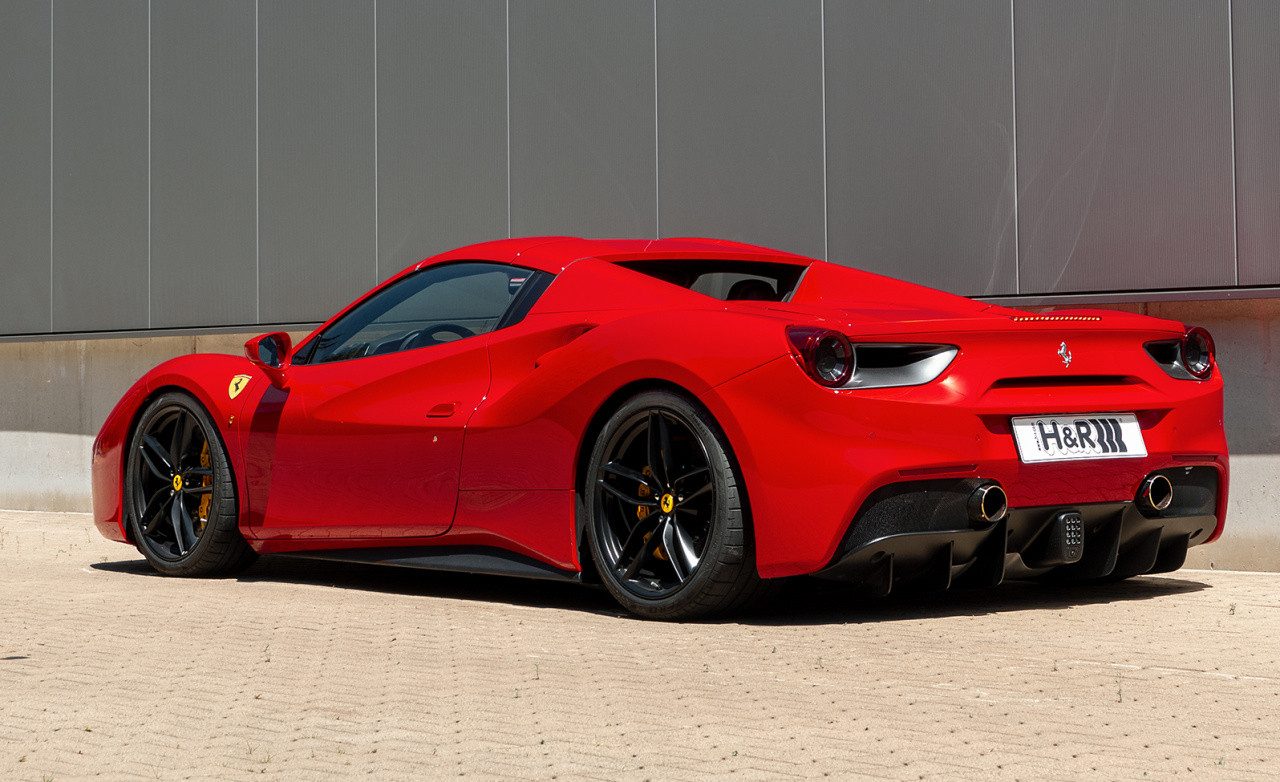 La bella macchina rossa: Ferrari 488 Spyder und GTB mit H&R Sportfedern ...